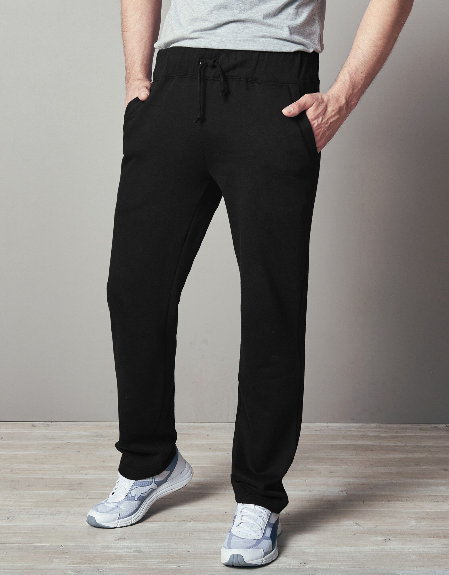 Pantalon jogging molleton bas droits, noir | Blancheporte