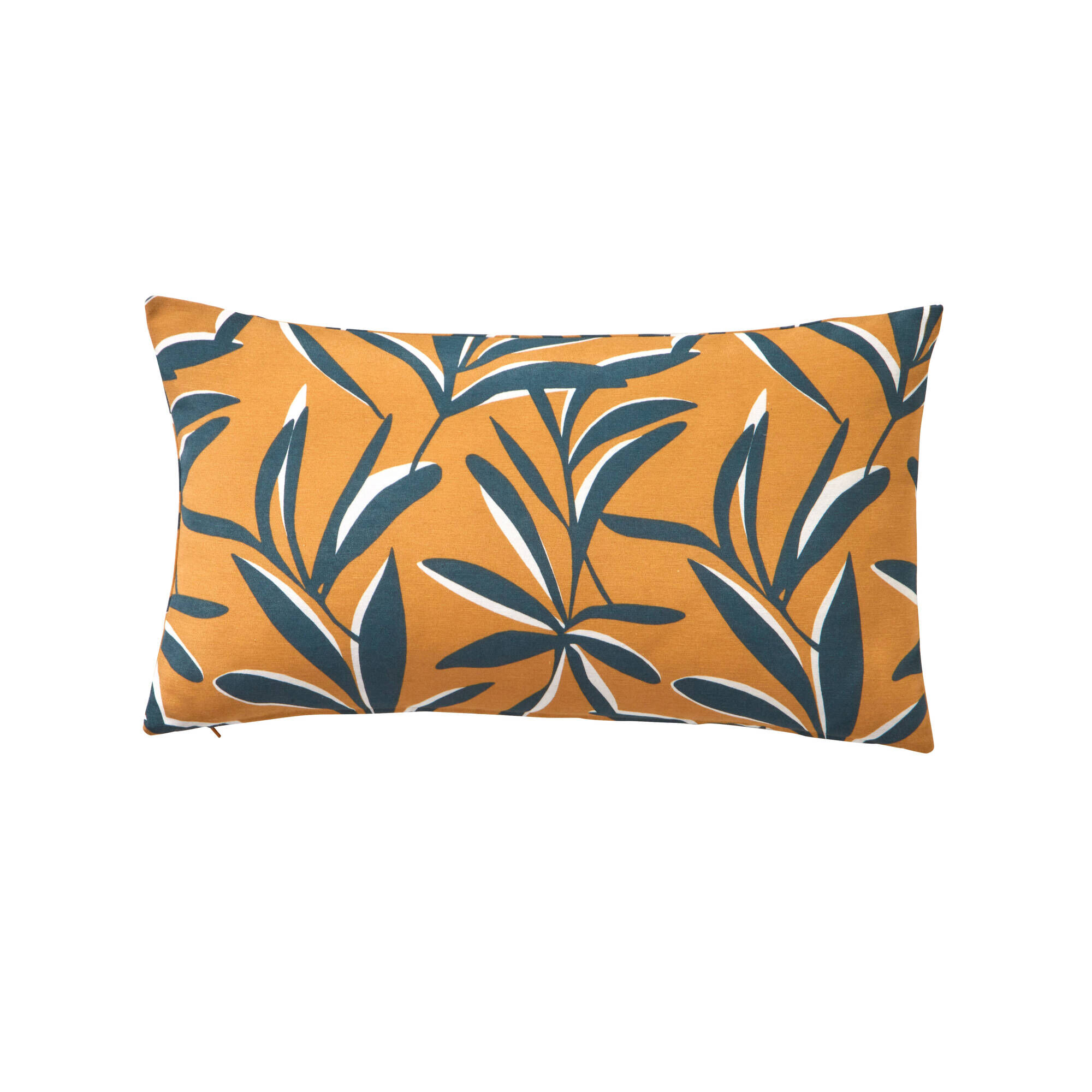 Housse de coussin imprimé feuillage, jaune | Blancheporte
