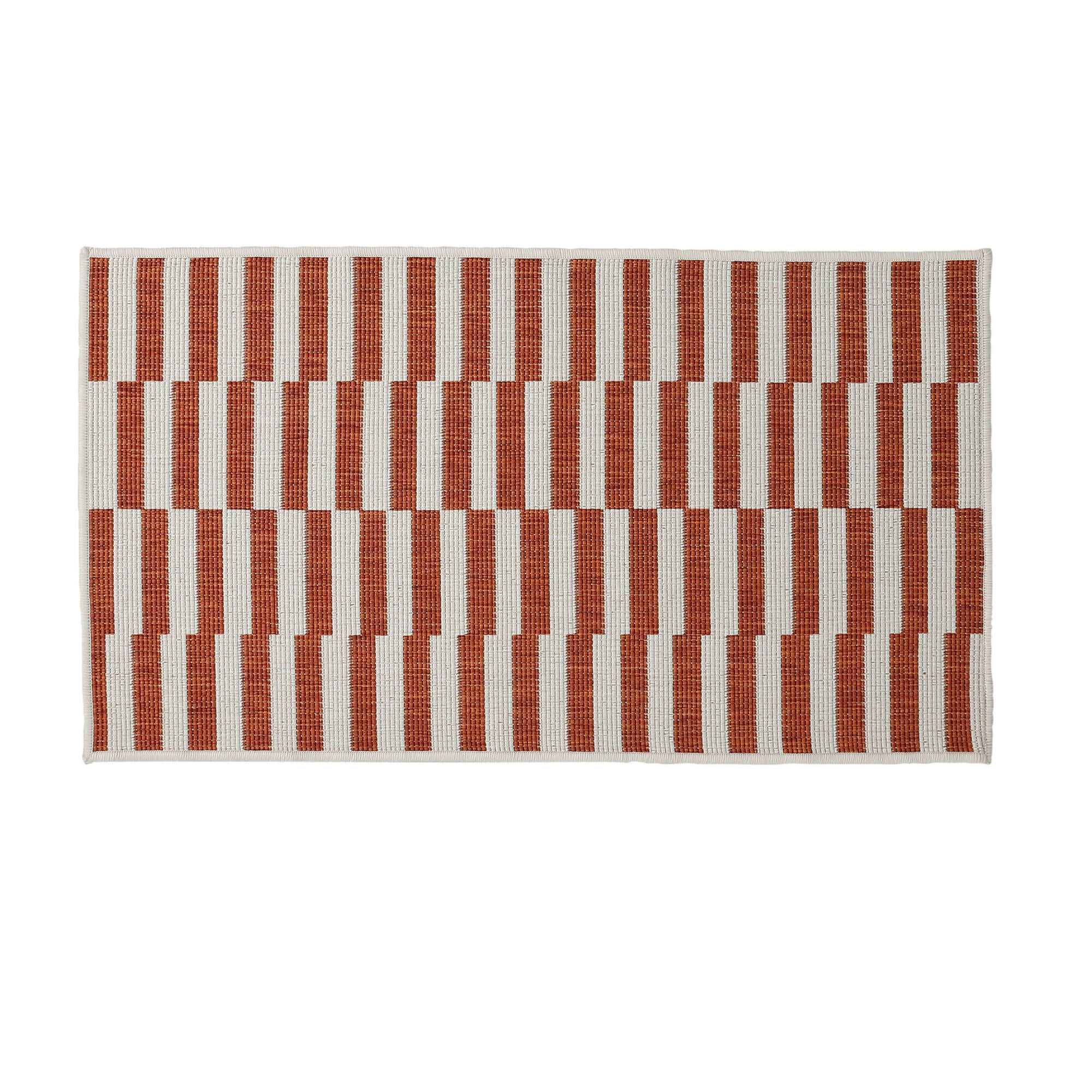 Tapis rectangulaire à rayures, terracotta | Blancheporte
