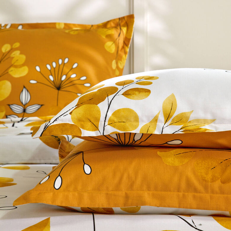 Linge de lit Danae en coton imprimé, miel | Blancheporte