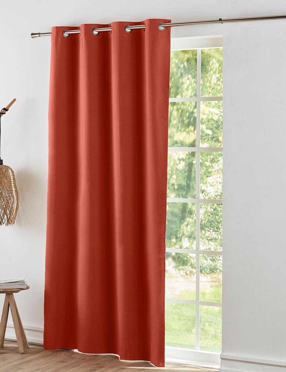 Rideau occultant bachette uni, terracotta | Blancheporte