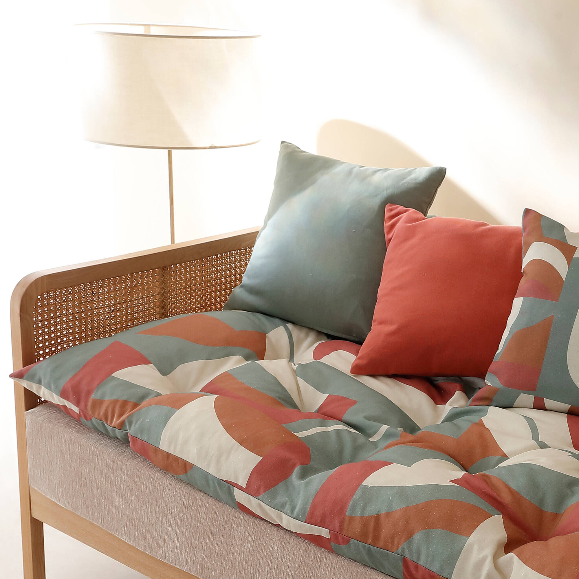 Housse de coussin unie bachette - lot de 2, eucalyptus | Blancheporte