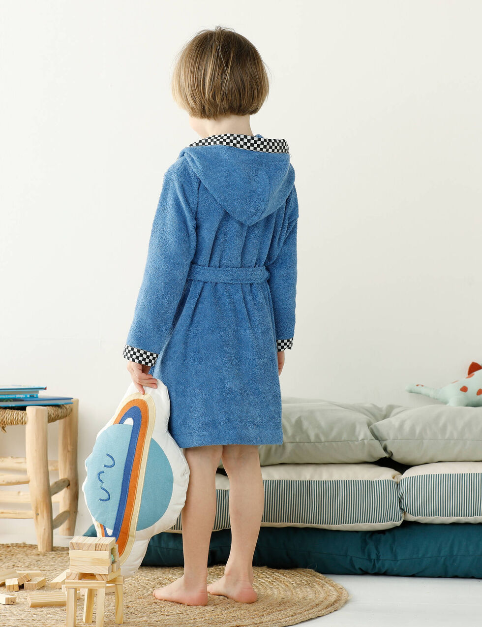 Peignoir de bain enfant à capuche voiture personnalisable éponge coton ...