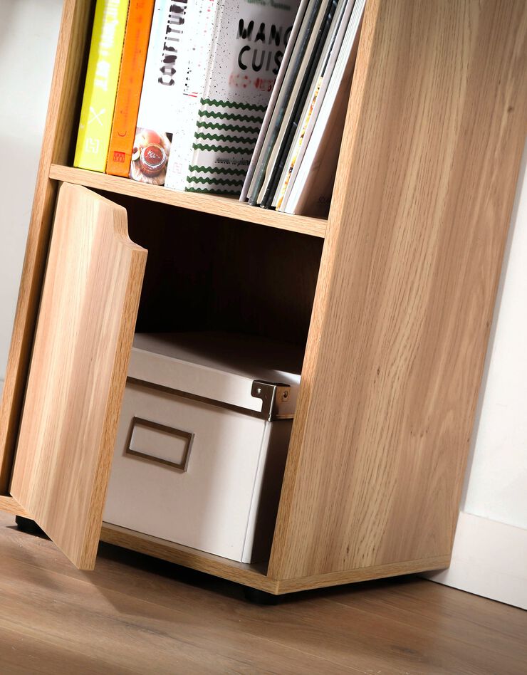 Meuble de rangement STAVRA – 4 cases, 2 portes, naturel | Blancheporte