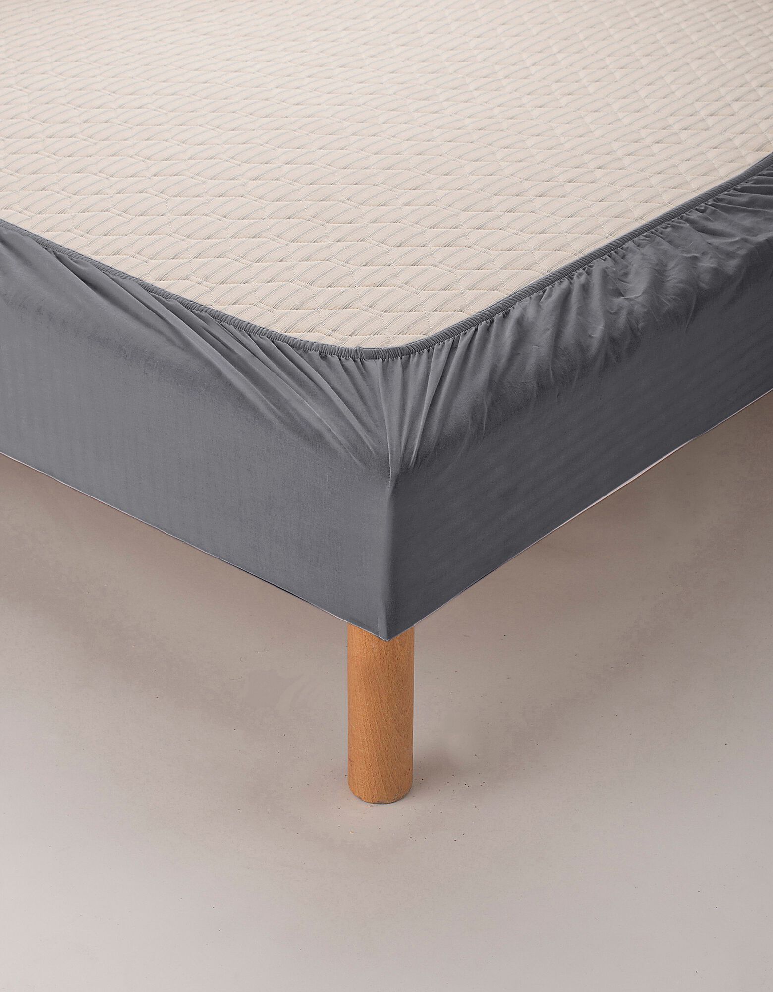 Bande cache-sommier tissu microfibre, anthracite | Blancheporte