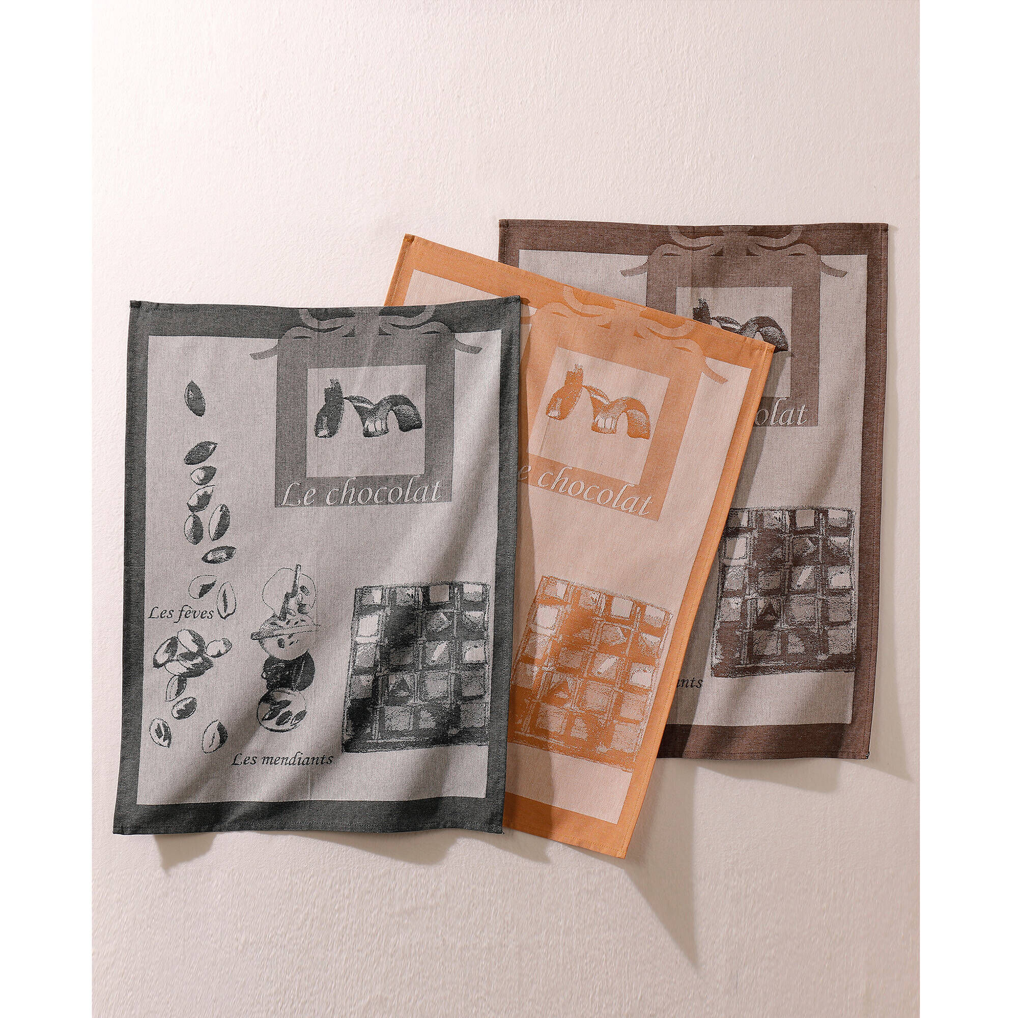 Torchon motifs gourmands – lot de 3, tricolore | Blancheporte