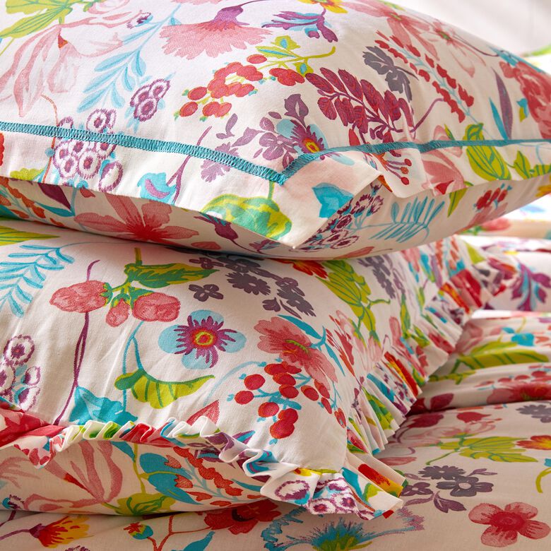 Linge de lit Kelly en coton imprimé floral, blanc | Blancheporte