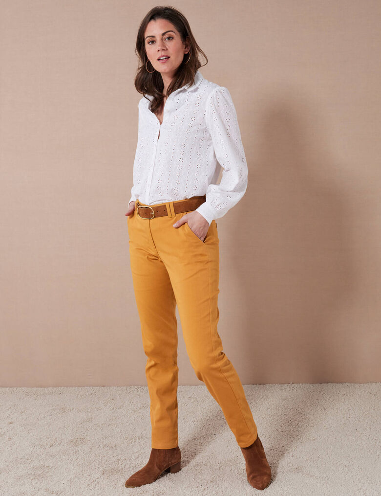 Pantalon chino stretch, curry | Blancheporte