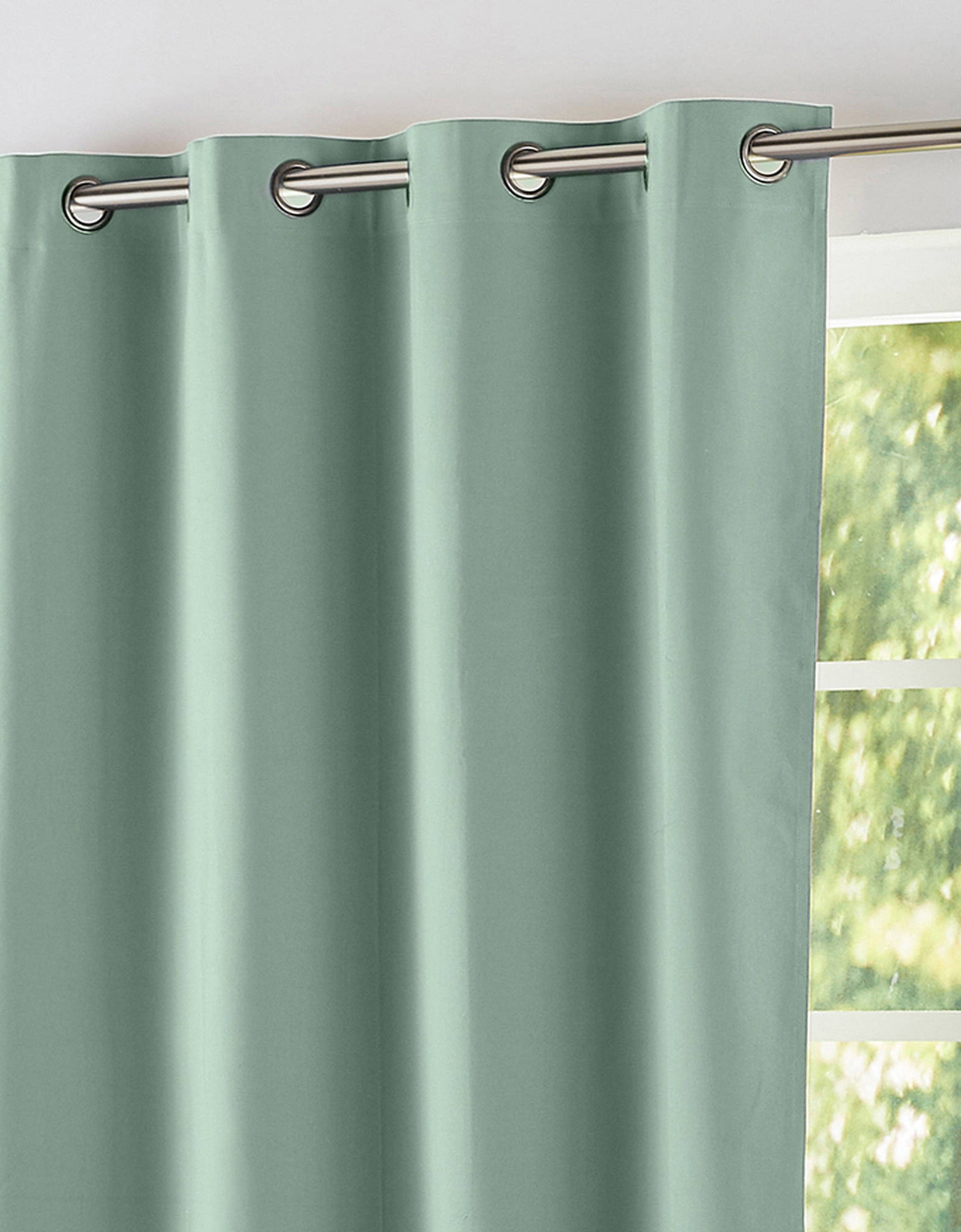 Rideau occultant bachette uni, vert amande | Blancheporte