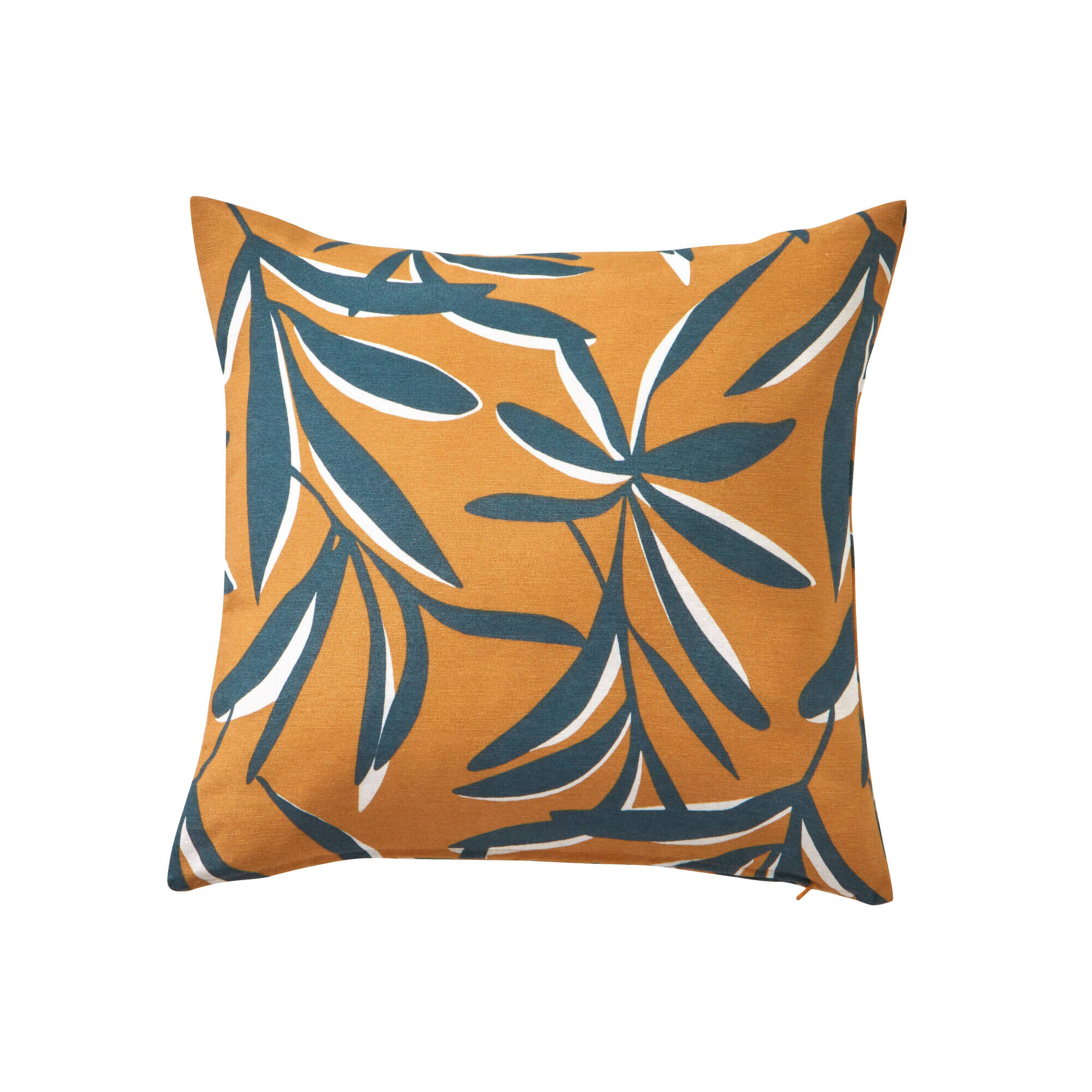 Housse de coussin imprimé feuillage, jaune | Blancheporte