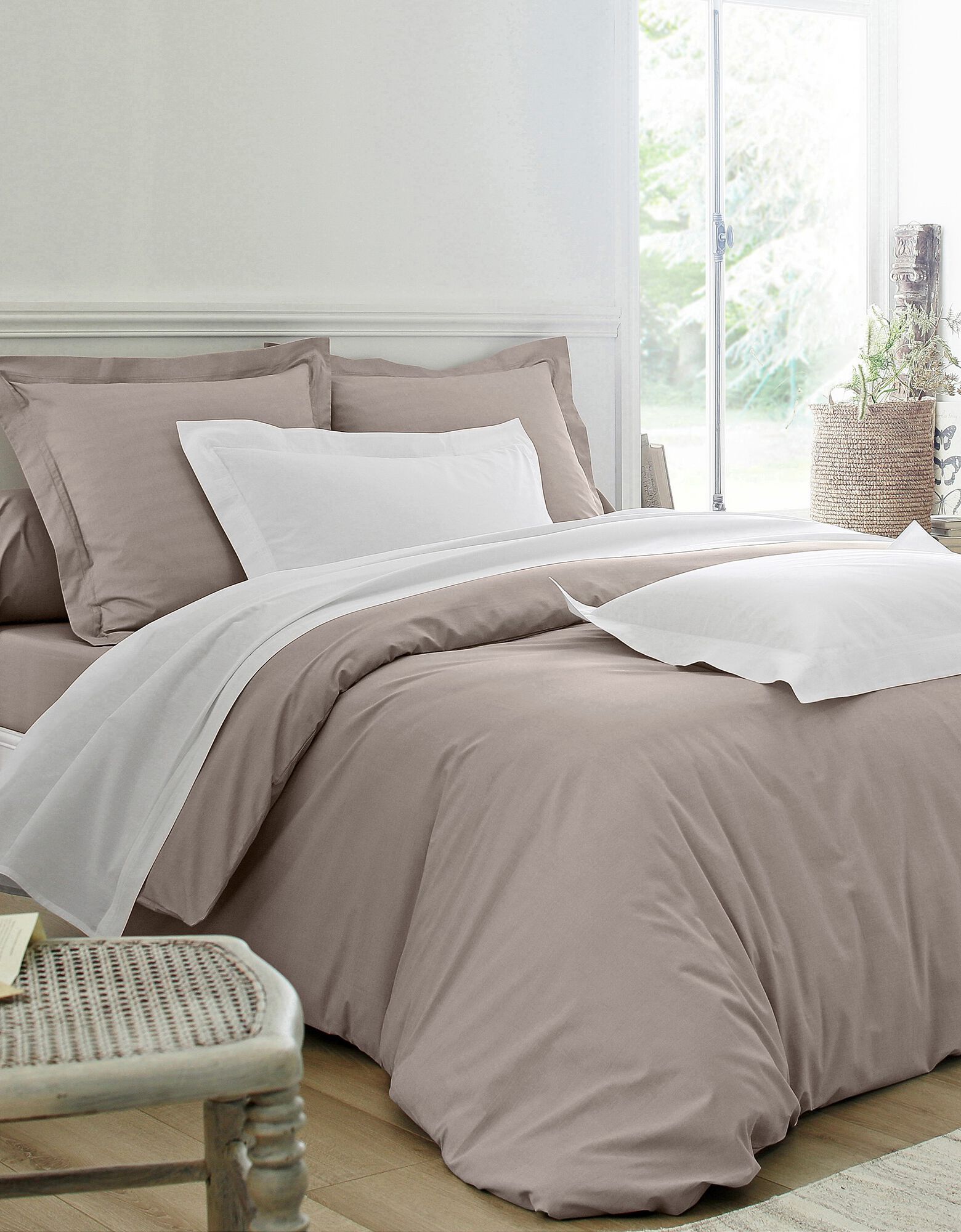 Linge de lit uni percale, blanc | Blancheporte