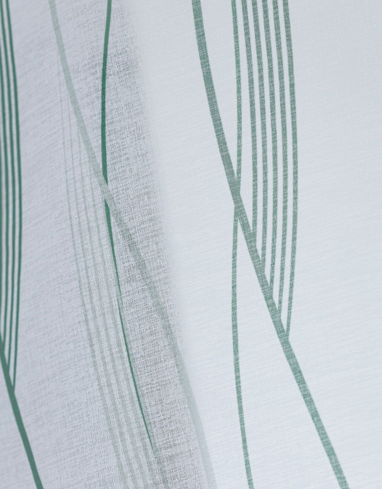 Vitrage voile imprimé vagues finition pattes, vert | Blancheporte