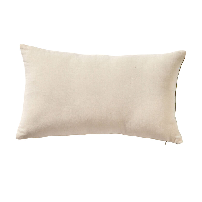Coussin imprimé géométrique, écru / vert | Blancheporte