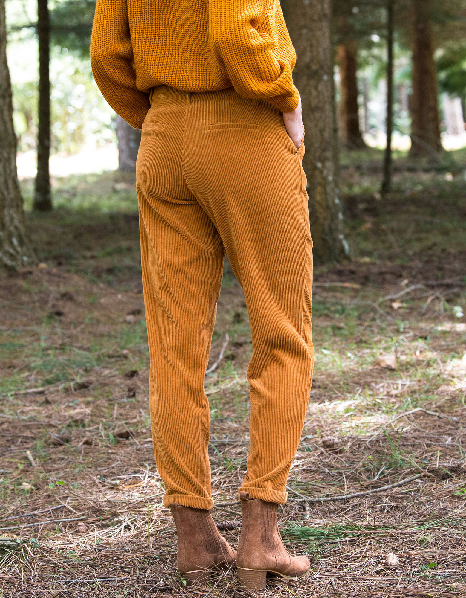 Pantalon 7/8ème, velours, miel | Blancheporte