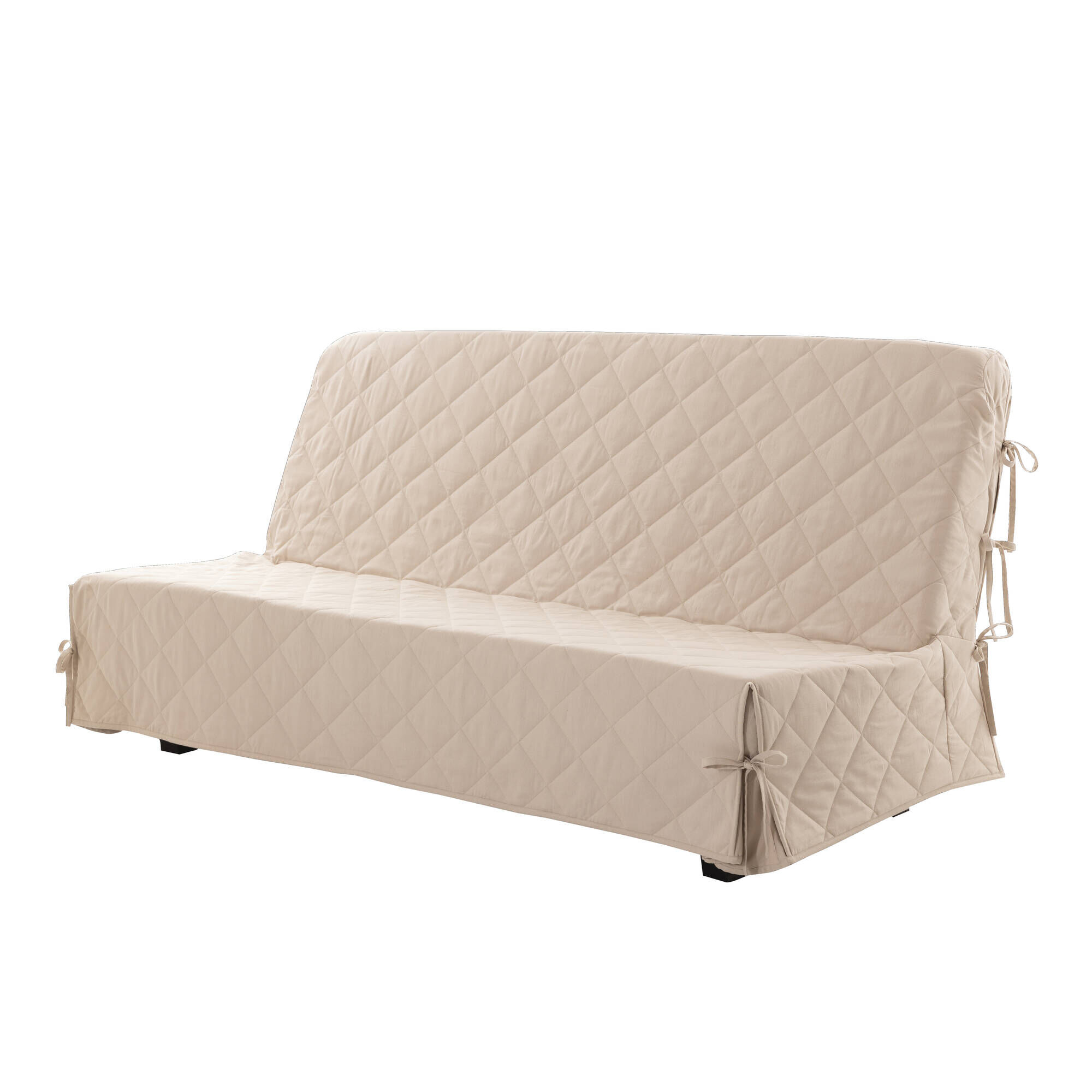 Housse clic-clac standard matelassée coton bachette uni, sable | Blancheporte