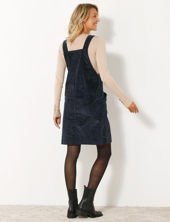 Robe chasuble évasée, velours côtelé, marine | Blancheporte