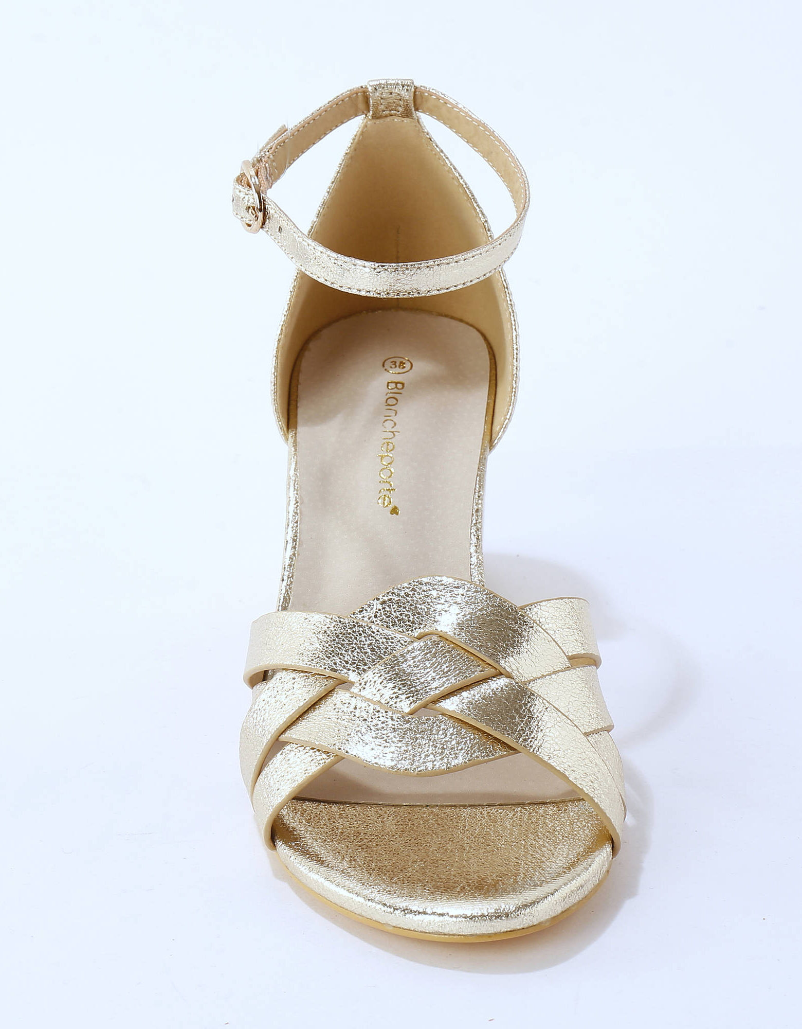 Sandales à talon dorées, doré | Blancheporte