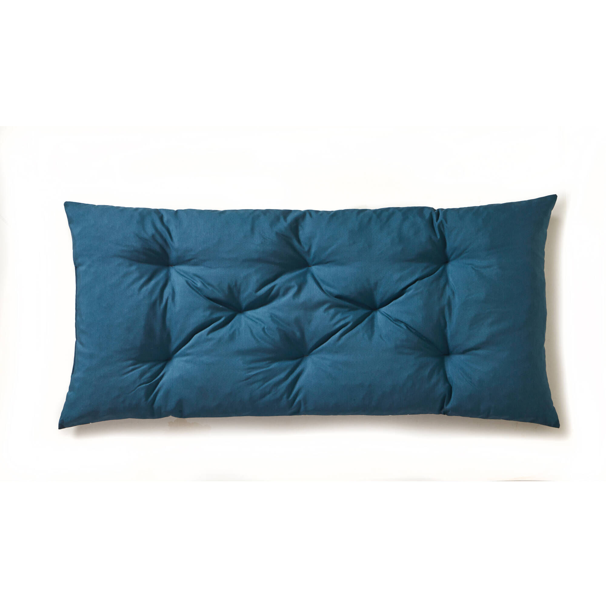 Long coussin de sol imprimé feuillage, bleu | Blancheporte