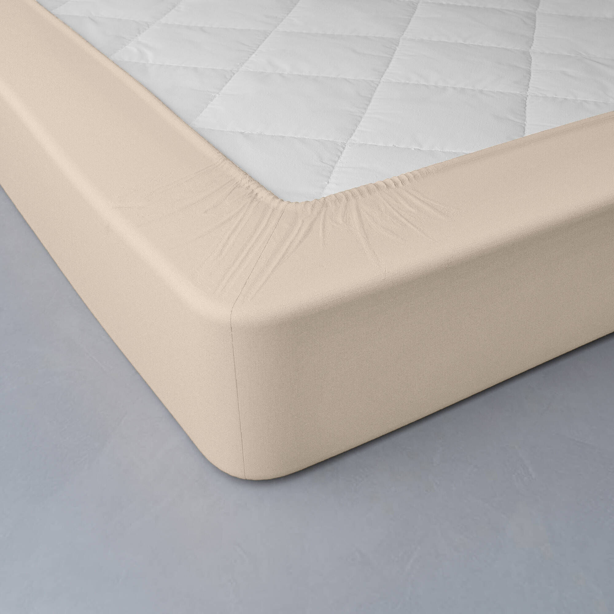 Drap-housse uni jersey bonnet 40 cm, sable | Blancheporte