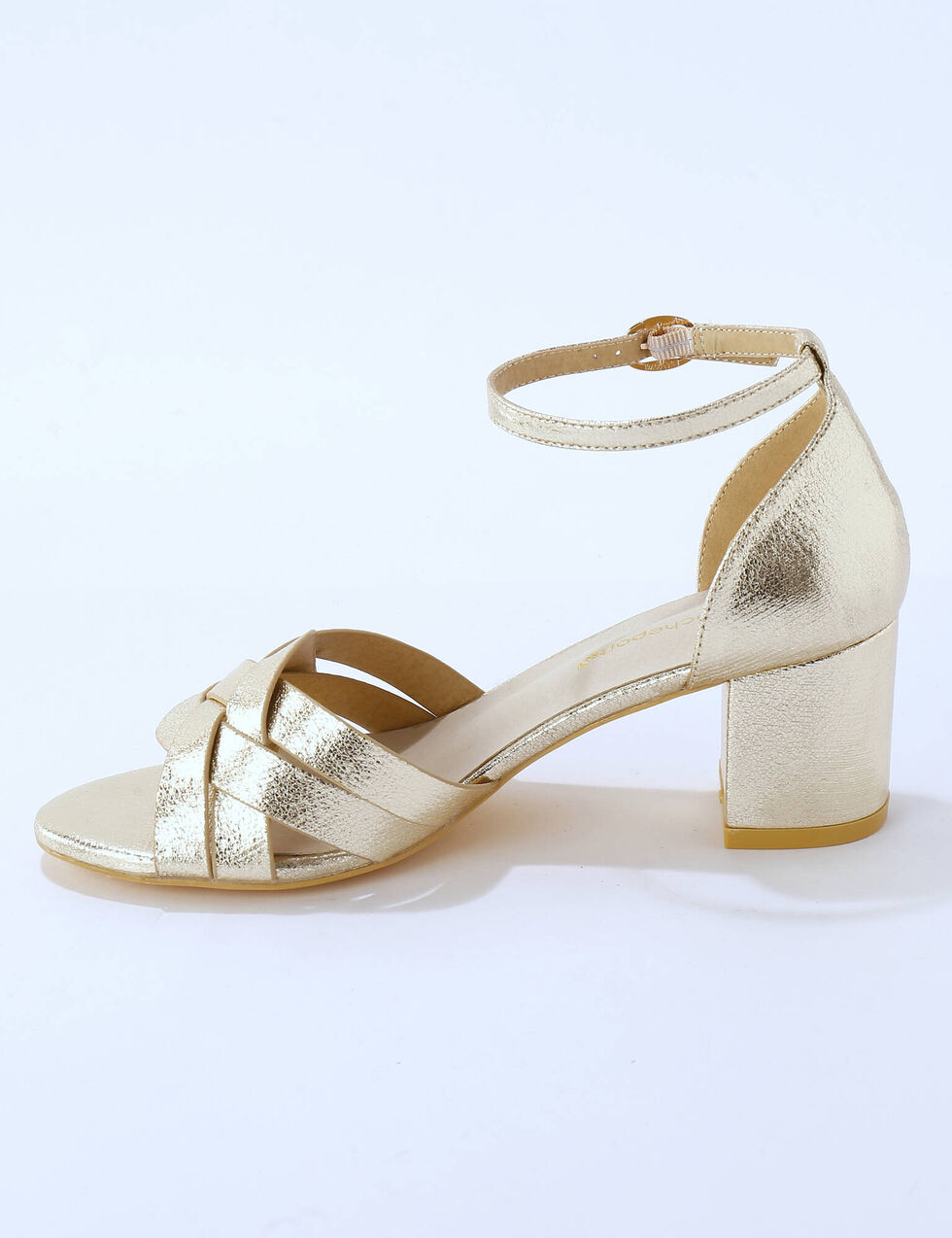 Sandales à talon dorées, doré | Blancheporte