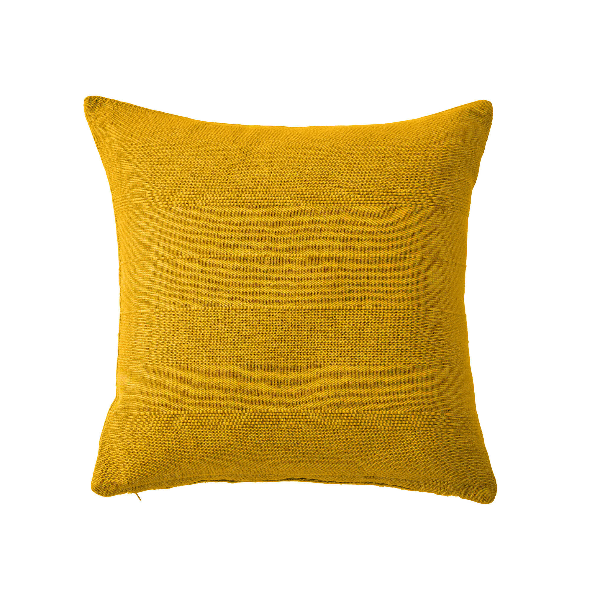 Housse coussin unie coton tissage artisanal - lot de 2, curry ...