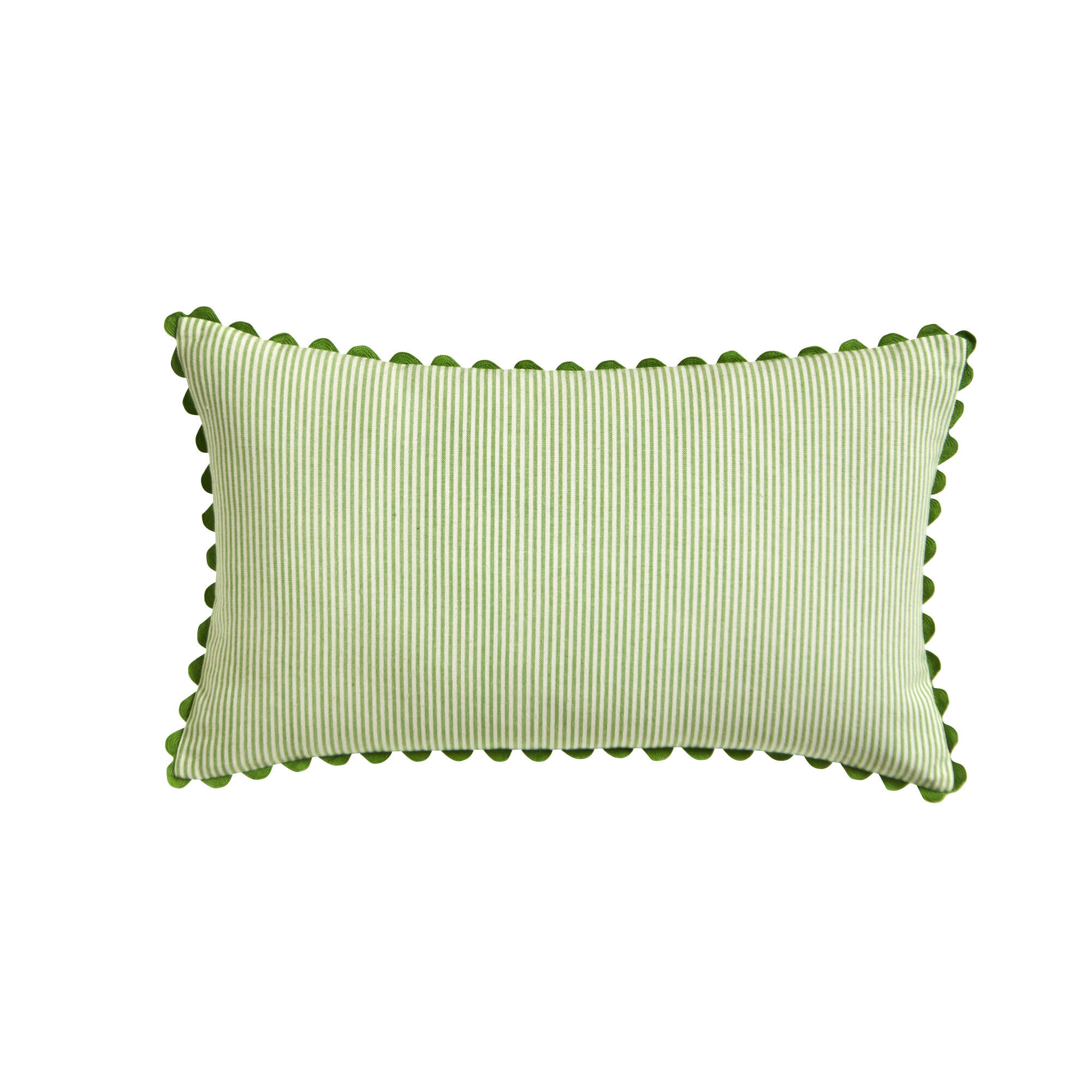 Coussin rectangulaire rayé coton, vert | Blancheporte
