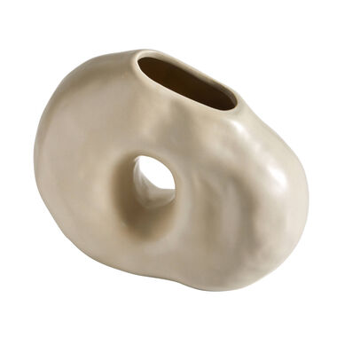 Vase forme organique - haut. 18 cm, grège | Blancheporte