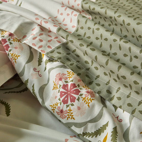Linge de lit Christine en coton imprimé, grège | Blancheporte