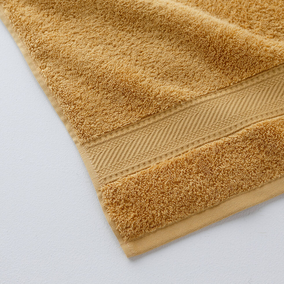 Collection serviettes de bain unies 540g/m2 confort luxe , miel ...