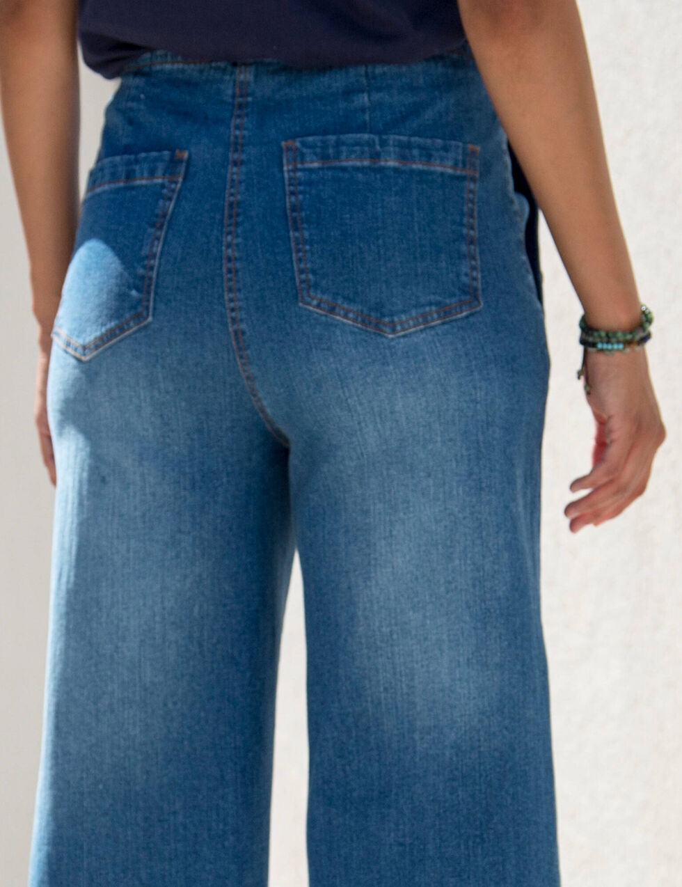 Jean flare, taille haute, stone used | Blancheporte