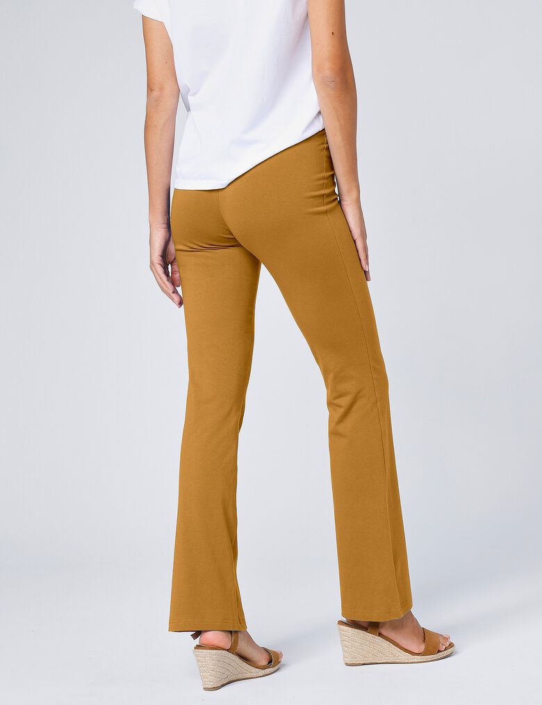 Legging bootcut uni, taille élastiquée, miel | Blancheporte