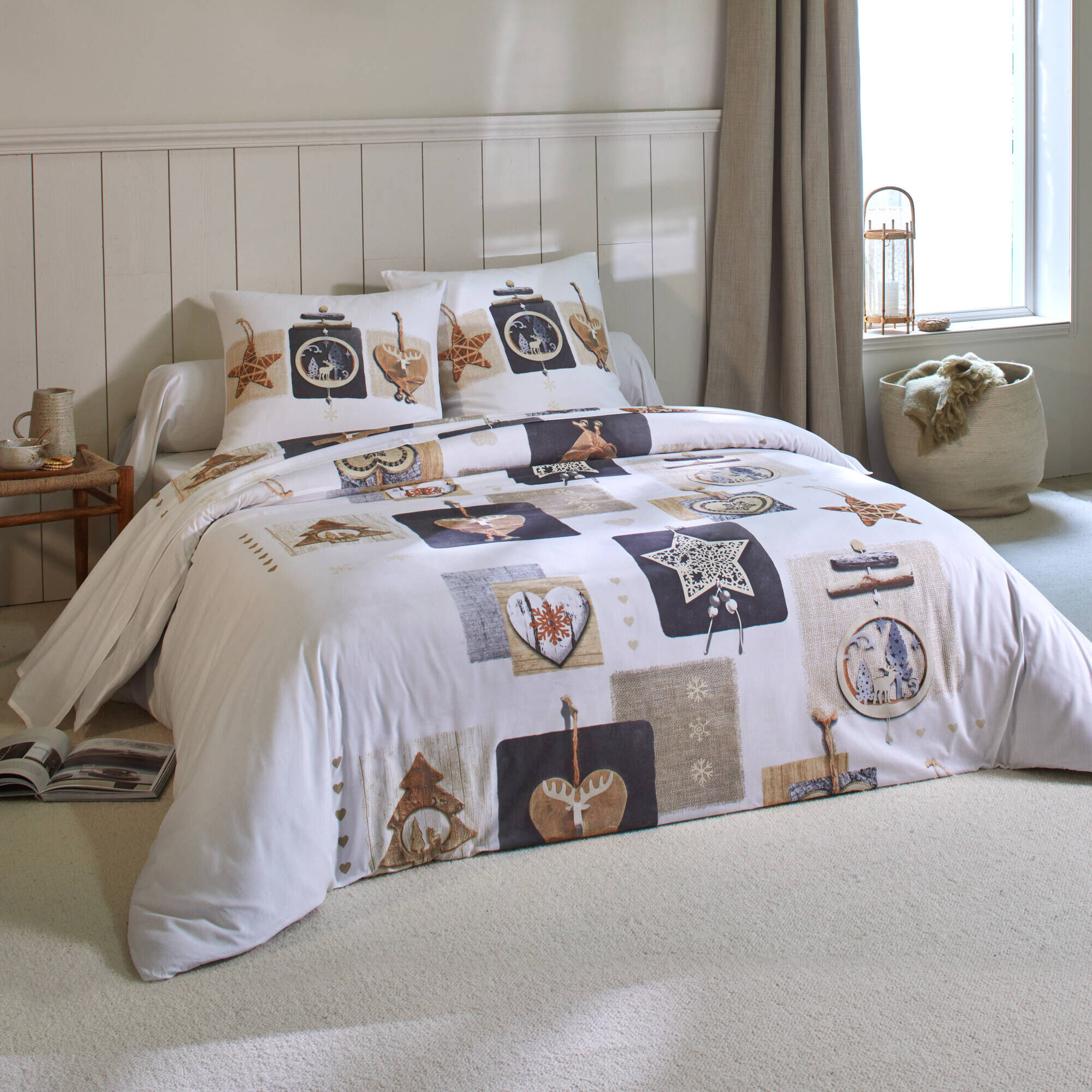 Linge de lit Chalet coton, blanc | Blancheporte