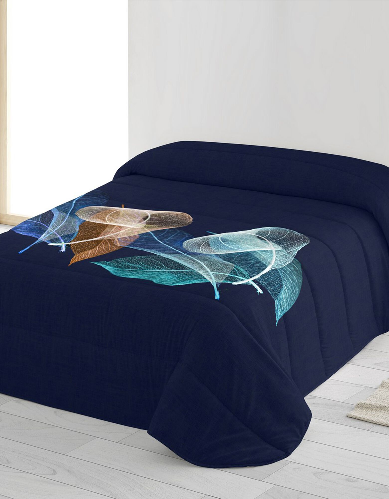 Couette microfibre imprimée harmonie 200 g/m², bleu | Blancheporte