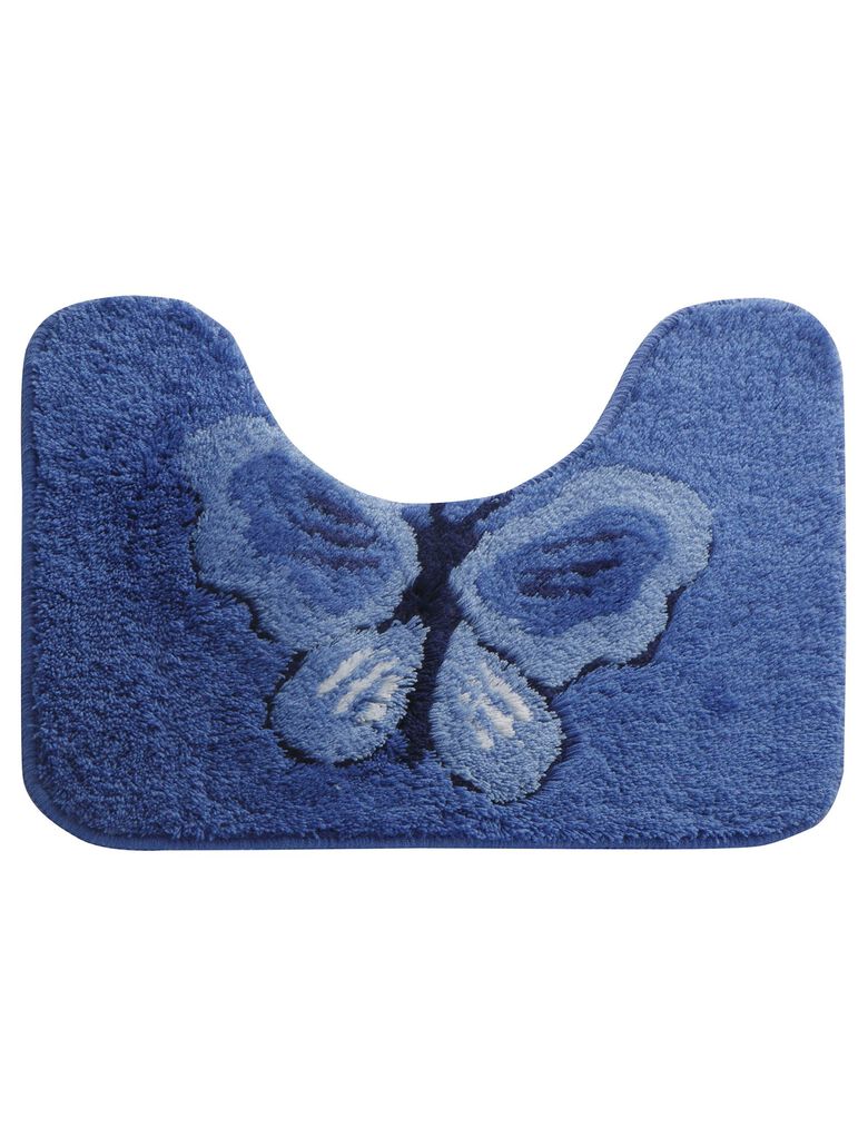 Tapis de bain fantaisie Papillons, bleu / bleu dur | Blancheporte