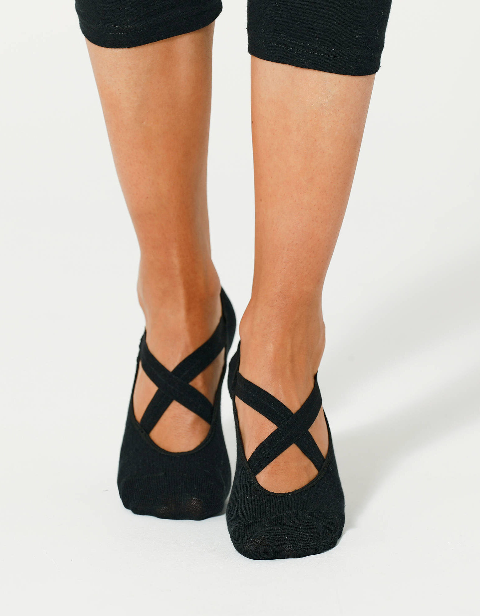 Chaussettes ballerines antidérapantes spéciales yoga - lot de 2, noir ...