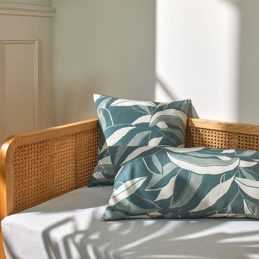 Housse de coussin imprimé feuillage - lot de 2, vert | Blancheporte