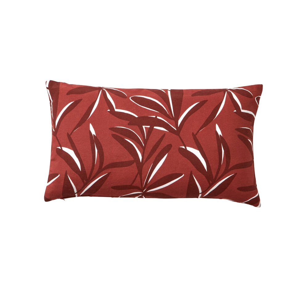 Housse de coussin imprimé feuillage, terracotta | Blancheporte