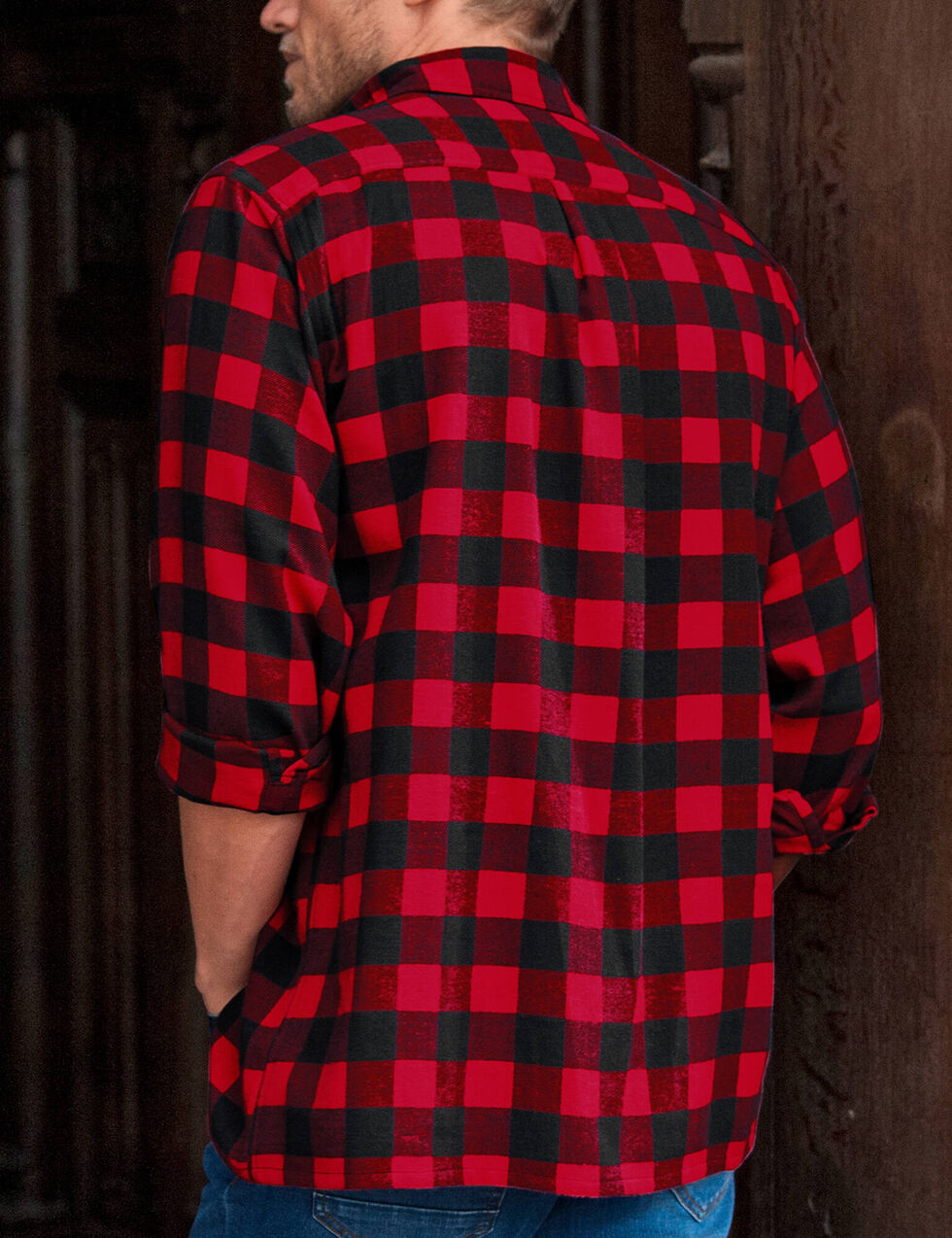 Chemise carreaux écossais flanelle, rouge / noir | Blancheporte