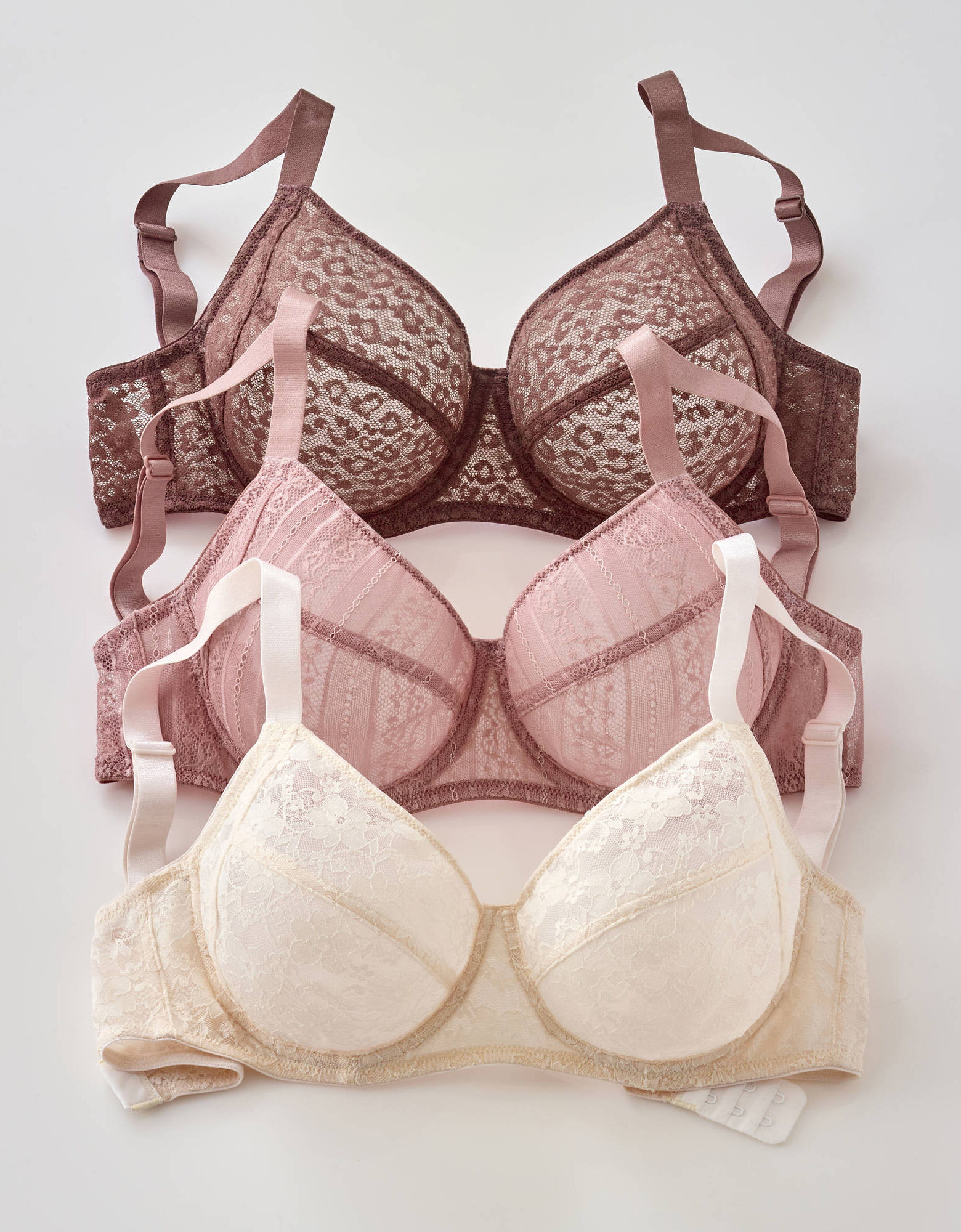 Soutien-gorge forme emboîtante en dentelle assortie - lot de 3, neutre | Blancheporte