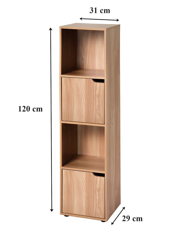 Meuble de rangement STAVRA – 4 cases, 2 portes, naturel | Blancheporte