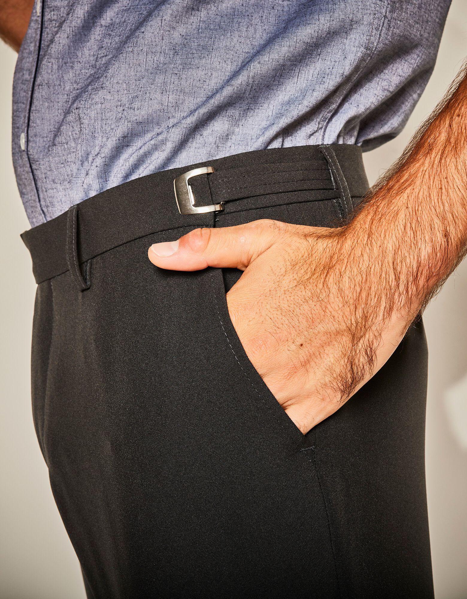 Pantalon taille réglable sans pince - polyester , noir | Blancheporte