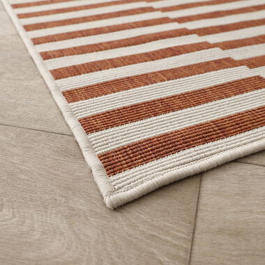 Tapis rectangulaire à rayures, terracotta | Blancheporte