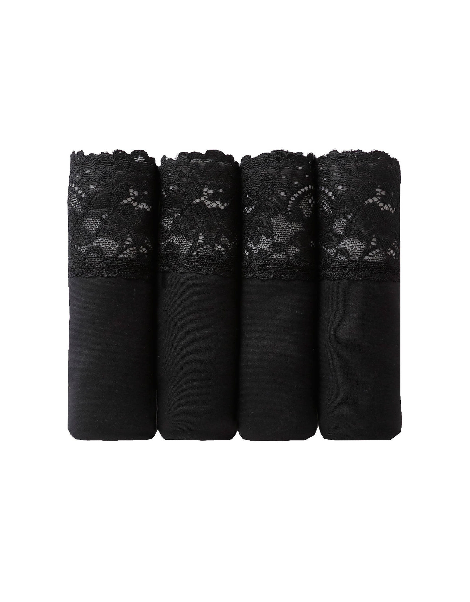 Slip coton et dentelle forme midi Romance - lot de 4 (3 + 1 gratuit ...