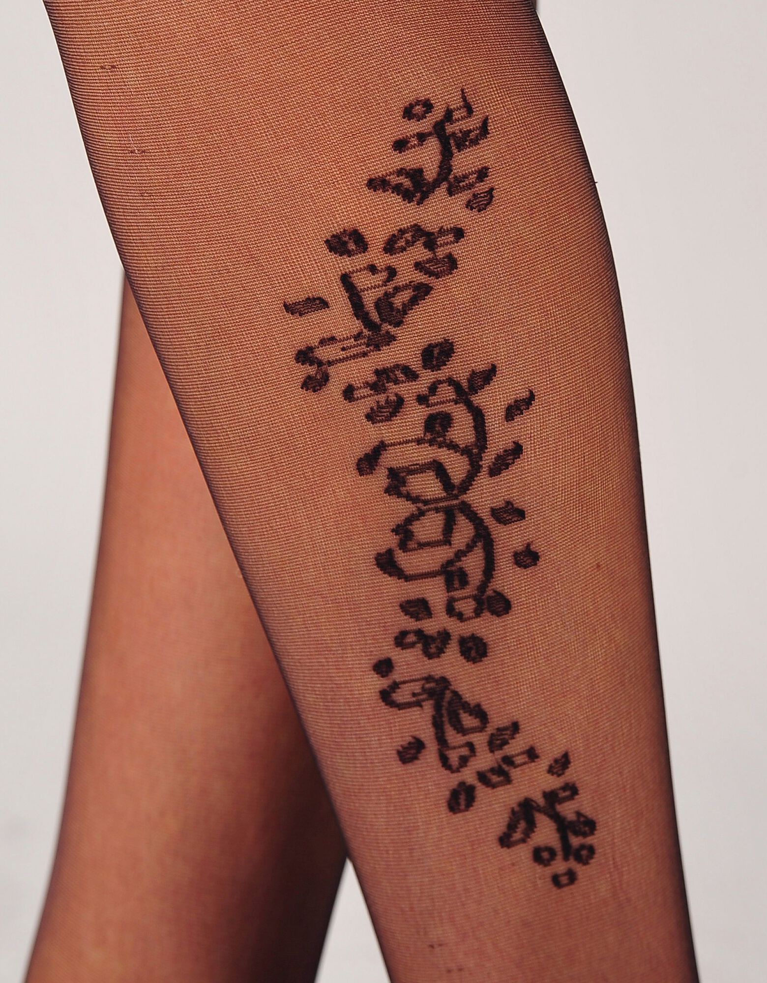 Collant fantaisie imitation tattoo "fleurs" - lot de 2 , 2 noir ...