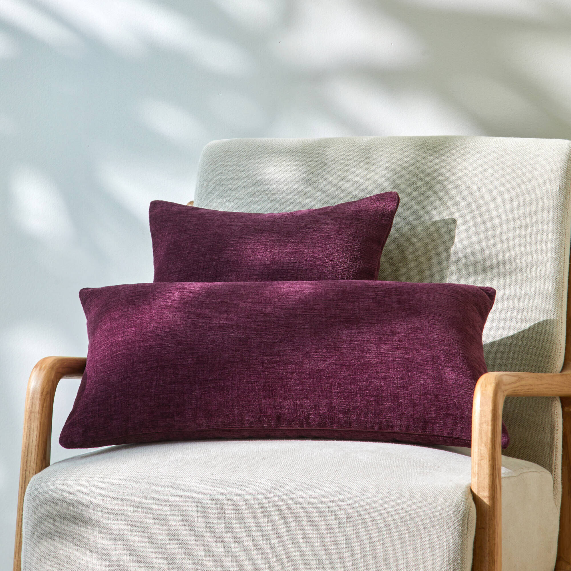 Housse de coussin chenille - lot de 2, figue | Blancheporte