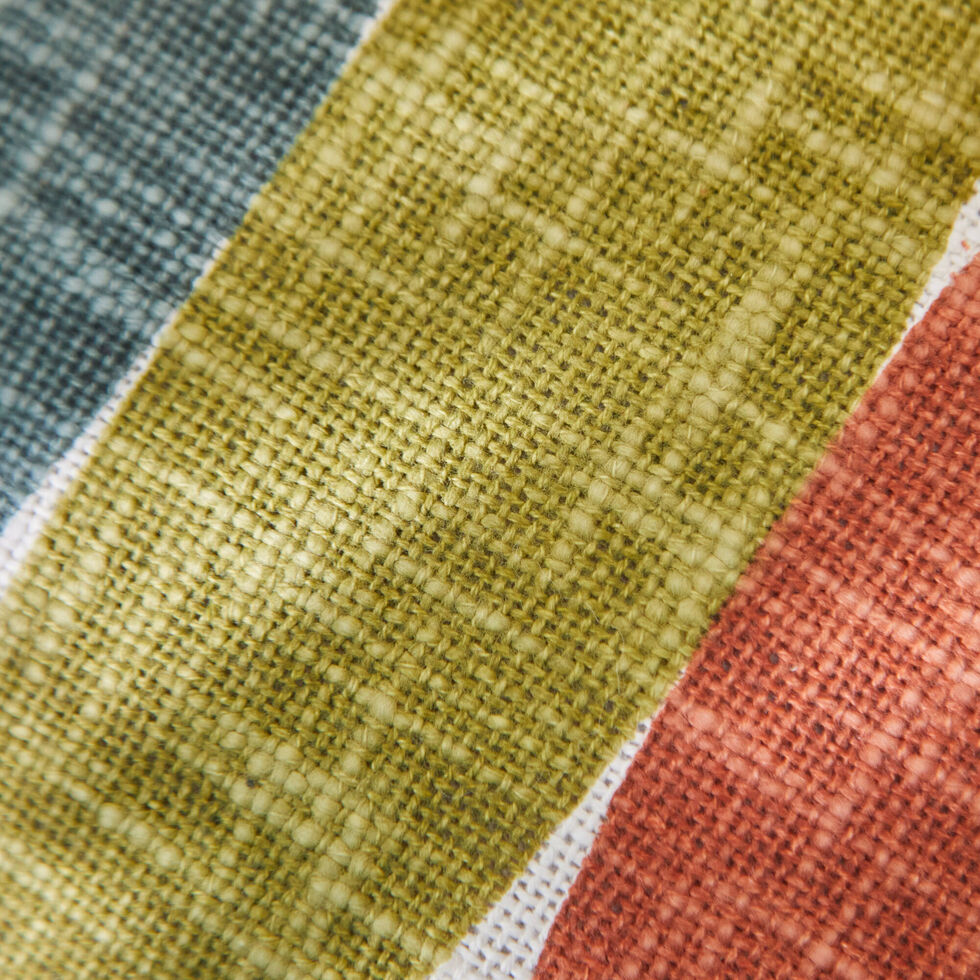 Coussin imprimé géométrique, écru / vert | Blancheporte